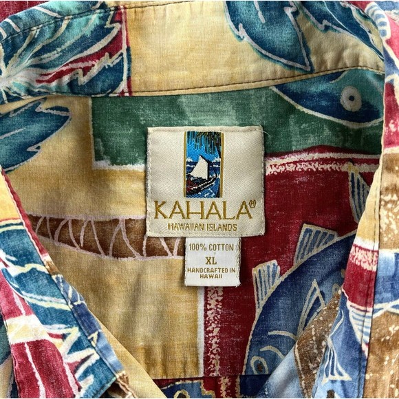 Kahala | Shirts | Vintage Kahala Mens Colorblock Fish Palm Tree ...